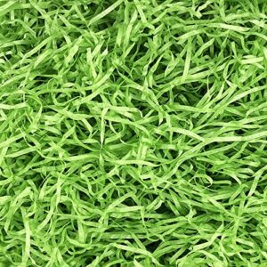 1lb easter green grass basket filler easter grass paper shred recyclable paper green raffia grass for easter party eggs decor gift basket filler（500g/17.6oz）