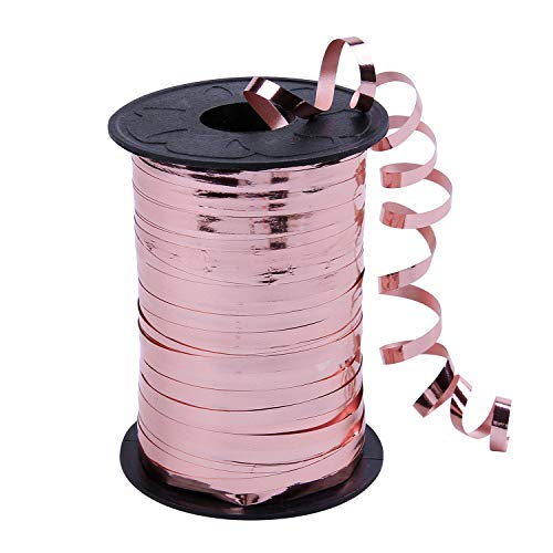 Ancoo 500 Yards Rose Gold Curling Ribbon Crimped Balloon Ribbon Roll Gift Wrapping Curling Ribbon