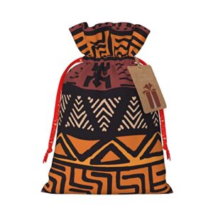 african mud cloth tribalchristmas drawstring gift bag, linen drawstring gift bag, reusable drawstring gift bag, used for christmas, birthday, wedding supplies