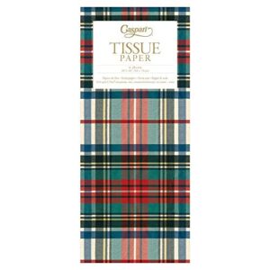 caspari dress stewart tartan tissue paper – 16 sheets included