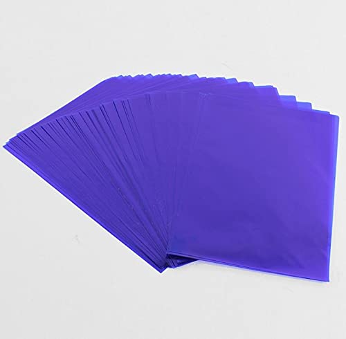 Blue Cellophane Bags 100 pcs Cellophane Wrap Bags with Twist Ties for Bakery Cookies Sweets Snacks Candies Dessert Transparent Color (Blue)