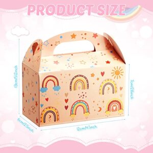 24 Pack Boho Rainbow Party Favor Boxes Rainbow Treat Boxes Paper Rainbow Goody Goodie Bags for Kids Birthday Party Supplies Baby Shower Favor Supplies, 4.7 x 2.36 x 5.12 Inches