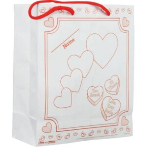 Really Good Stuff Valentine's Day Classroom Gift Bag - 12 Pack - Collect and Carry Kids Craft Bags for The Classroom