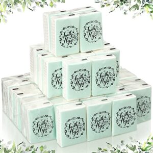 travel tissues packs wedding facial tissues bulk pocket tissues small tissues travel size faith hope love 3 ply tissue packs wedding favors for guests (50 packs)