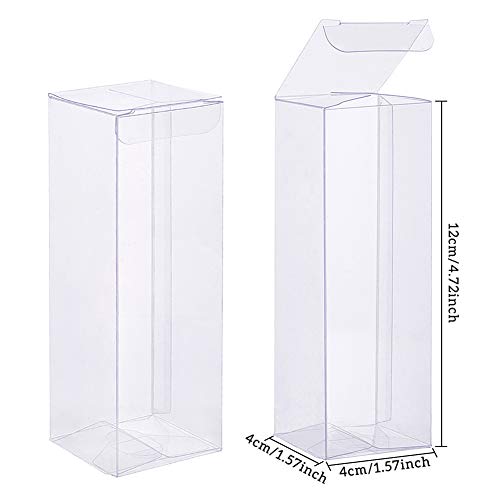 BENECREAT 20PCS Clear Wedding Favour Boxes 4.5x1.5x1.5 Rectangle PVC Transparent Gift Boxes for Candy Chocolate Valentine