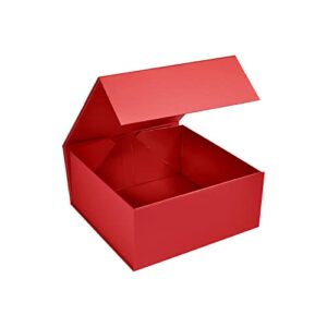 Cecobox Matte Collapsible Box with Magnetic Lid for Gift Packaging (6"x6"x2.75", Red)