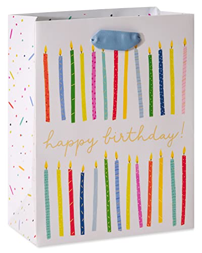 Papyrus Birthday Gift Bags with Tissue Paper, Balloons and Candles (2 Bags, 1 Large 13", 1 Medium 9", 8-Sheets)