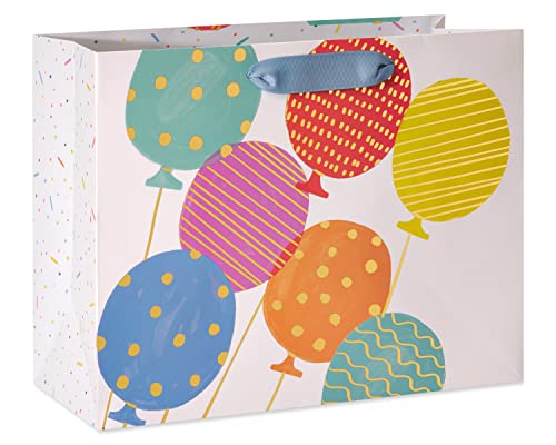 Papyrus Birthday Gift Bags with Tissue Paper, Balloons and Candles (2 Bags, 1 Large 13", 1 Medium 9", 8-Sheets)