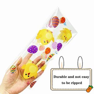 FuraHa 150 pcs Easter Cello Bags, Easter Cellophane Treat Bags with Ties for Candy Cookie Goodies Easter Party Supplies, 6 Assorted Styles