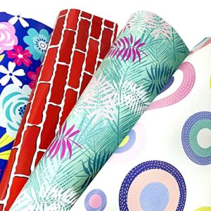 birthday wrapping paper sets – happy birthday gift wrapping paper for kids, boys, girls, adults, includes 4 styles mixed gift wrap papers, for gifts box wrapping paper roll | 20 x 29inch