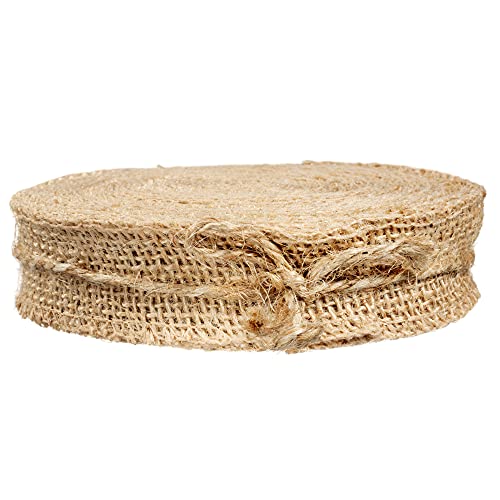 Idiy Natural Burlap Ribbons (1" Wide, 10 Yards) - No Wire, 100% Jute - Great for DIY Crafts and Projects, Gift Wrapping, Wedding Decoration, and More!