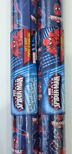 Licensed Children's Gift Wrap Paper (2 Rolls) (Spiderman) by Greenbrier