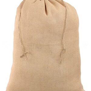 CleverDelights 18" x 24" Burlap Bags with Drawstring - 6 Pack