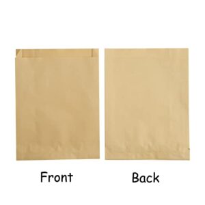 FOCCIUP Kraft Paper Sandwich Bags 200 Pack 6"x 1"x 8" Snack Bag Natural Open-Ended Bags