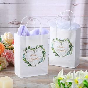 60 Packs Wedding Gift Bags Better Together Party Favor Bags Kraft Paper Bridal Shower Gift Bags with Handles Wedding Gift Wrap Bags for Wedding Bridal Engagements Party, 8.27 x 5.91 x 3.15 Inch