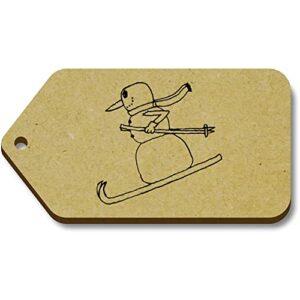 azeeda 10 x ‘skiing snowman’ 66mm x 34mm gift tags (tg00110982)