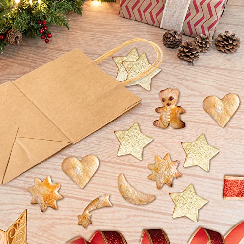 JOYIN 100 PCS Kraft Paper Bags Christmas Gift Bags with Handles, Recyclable Paper Sack, Paper Shopping Bags, Retail Merchandise Bags