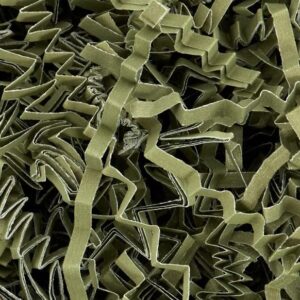 mmvolesy olive green solid colored crinkle paper filler for gift wrap and basket filler for gift box filling cut paper shred filler 1lb