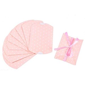 akoak 50 pcs wedding creative wave point pillow box, candy gift box, suitable for wedding birthday and christmas (light pink)