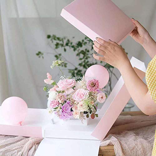 Surprise Explosion Flower Gift Box 10 * 10 * 14 inches- For Marriage Proposal Birthday Party Christmas Any Surprise Event Black (Without flower)