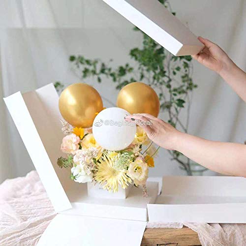 Surprise Explosion Flower Gift Box 10 * 10 * 14 inches- For Marriage Proposal Birthday Party Christmas Any Surprise Event Black (Without flower)