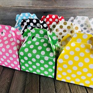 Outside the Box Papers Chevron, Stripe and Polka Dot Paper Gable Favor Boxes 36 Pack Gold, White