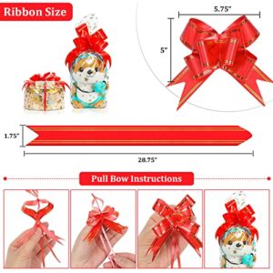 Christmas Cellophane Wrap Roll, Cellophane Wrap Gift Basket Wrap, Nistar Cellophane Wrap Roll (32 in x 50 ft) Gold for Gift Baskets with 8 Bows Extra Large Clear Wrapping Paper to Treats, Flower, DIY Craft for Holiday, Christmas