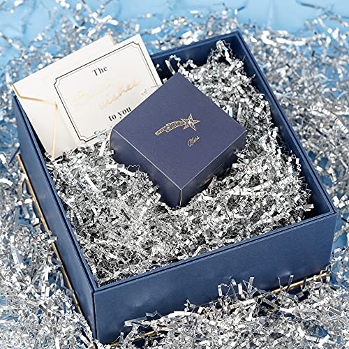 Kolewo4ever 1LB Crinkle Cut Paper Shred Filler Metallic Shredded Paper Filler Strands Shred Raffia Tissue Craft Bedding Cushion, Wedding Birthday Bridesmaid Engagement Gift Box Bag Retail (Silver)