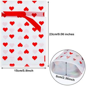 32 Pieces Valentine's Day Drawstring Candy Bags Heart Love Theme Candy Pouches Bags for Valentine's Day Wedding Party