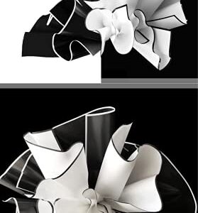 20 Counts 4 Styles Black White Waterproof Florist Bouquet Paper Packaging Paper,Fresh Flowers Wrapping Paper with Border 23"with 48 Yards 1/2"Fabric Ribbons,Gift Packaging for Birthday Holiday Wedding