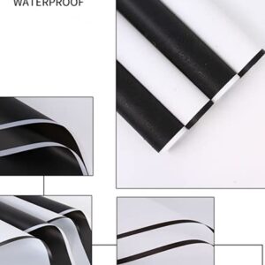 20 Counts 4 Styles Black White Waterproof Florist Bouquet Paper Packaging Paper,Fresh Flowers Wrapping Paper with Border 23"with 48 Yards 1/2"Fabric Ribbons,Gift Packaging for Birthday Holiday Wedding