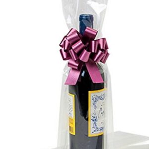 A1 Bakery Supplies 10 Clear Cello/Cellophane Wine bottle bag - 4" x 4" x 17" Gusset Cellophane Bags