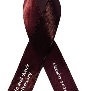 Personalized Ribbon Bow with Optional Pin for Memorial Funeral Awareness Event Or Party with Custom Printed Photo