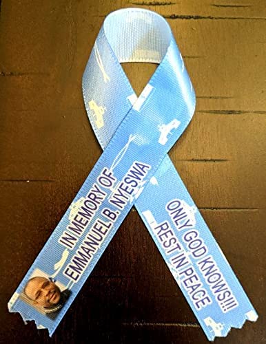 Personalized Ribbon Bow with Optional Pin for Memorial Funeral Awareness Event Or Party with Custom Printed Photo