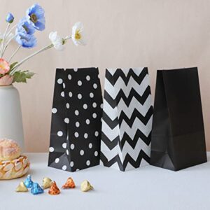 VUOJUR Party Favor Bags Goodie Bags Paper Treat Bags Small Gift Bags Bulk Party Bags (Pack of 24, Black)