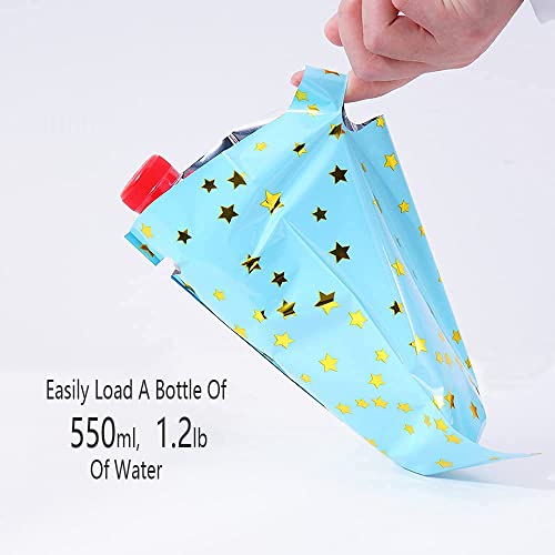 HABILE 96 pieces of plastic party gift bags, thicker gift bags with handles, plastic party candy bags with sparkling stars, suitable for all kinds of holiday parties