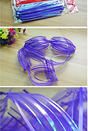 GUZON 12 Pieces Purple Pull Bow Large Organza Wrapping Pull Bow with Ribbon for Wedding Gift Baskets, 6 Inches Diameter