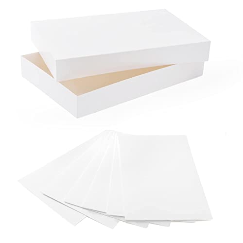 JOYIN 18 Christmas White Cardboard Gift Boxes with Lids for Xmas Holiday, Festive Wrapping, Clothes, Present Boxes and DIY Dessert Boxes