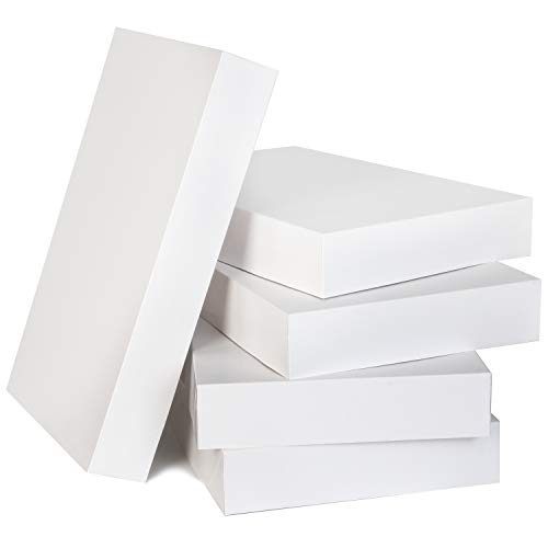 JOYIN 18 Christmas White Cardboard Gift Boxes with Lids for Xmas Holiday, Festive Wrapping, Clothes, Present Boxes and DIY Dessert Boxes