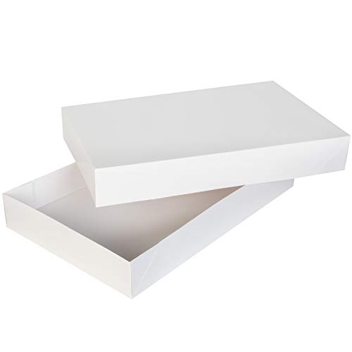 JOYIN 18 Christmas White Cardboard Gift Boxes with Lids for Xmas Holiday, Festive Wrapping, Clothes, Present Boxes and DIY Dessert Boxes