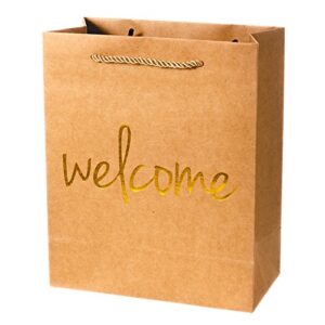 crisky welcome gift bags 25 pcs wedding welcome bags for hotel guests shopping bags party bags gift bags retail bags， 4x8x10 inch