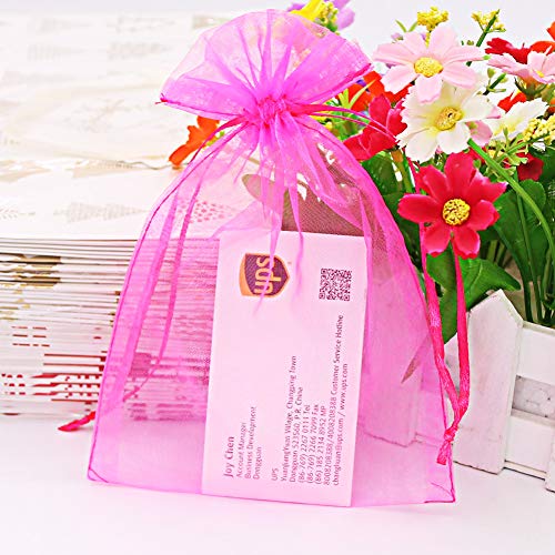 SumDirect 100Pcs 5x7 inches Sheer Drawstring Organza Jewelry Pouches Wedding Party Christmas Favor Gift Bags