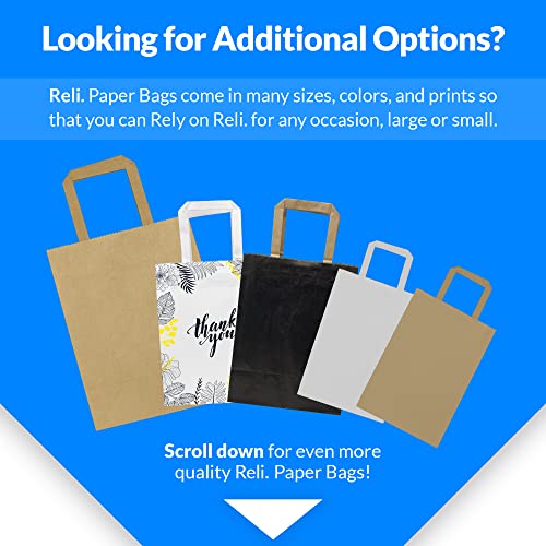 Reli. Paper Bags w/Handles, White | Assorted Large Sizes | 75 Pcs (25 Bags Per Size) - Bulk | 8x4.25x10-10x5x13-16x6x12 | White Paper Bags Combo Pack | Retail Bags/Shopping Bags, Gift Bags