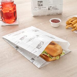 Bag Tek Newsprint Paper French Fry / Snack Bag - 7" x 3" x 11" - 100 count box