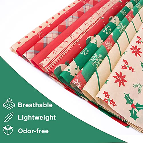 150 Sheets Christmas Tissue Paper, Assorted Holiday Wrapping Paper for Gift Boxes Wrapping and Christmas Party Decorations, 20" x 20"