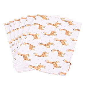 CENTRAL 23 - Wrapping Paper for Baby Boys - 6 Sheets of Birthday Gift Wrap for Girls - Giraffes - Animals - Recyclable