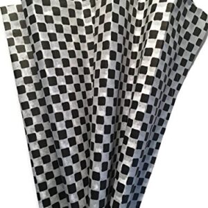 Black and White Tissue Paper for Gift Wrapping, Checkered Pattern, 24 Sheets, Large 20x30