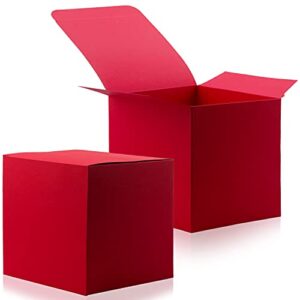 15 pcs red gift box, 6 x 6 x 6″ gift boxes with lids for presents, recycled kraft paper cardboard boxes favor boxes bridesmaid proposal boxes for party, wedding, birthday, crafting, cupcake (red)