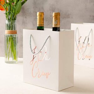 Crisky Bridesmaid Gift Bag Rose Gold, Bride Tribe Gift Bags, Loot Bag, Bachelorette Party Bag, Hen Party Bag, Bridal Shower, Team Bride, Set of 12, 4" x 8" x 9"