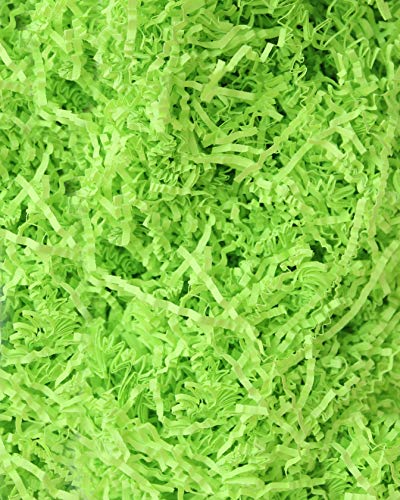 MagicWater Supply Soft & Thin Cut Crinkle Paper Shred Filler (1/2 LB) for Gift Wrapping & Basket Filling - Lime Green